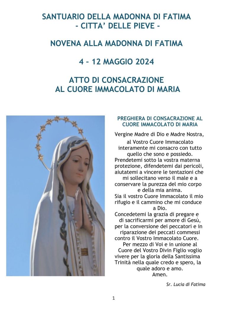 PEREGRINATIO MARIAE DAL 4 AL 13 MAGGIO 2024 – SANTUARIO DELLA MADONNA ...